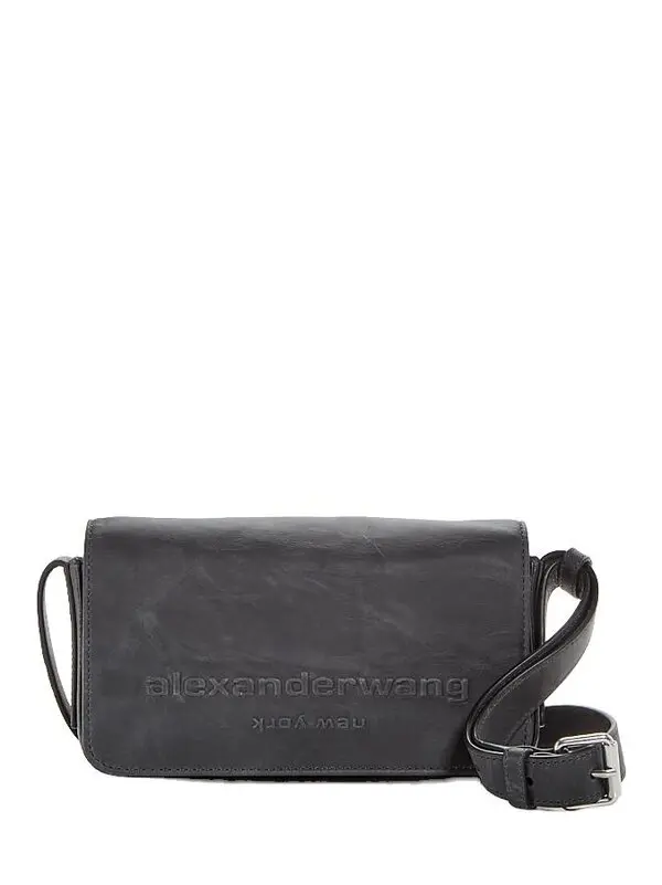 Alexander Wang Punch Flap Leather Crossbody Bag - Distressed