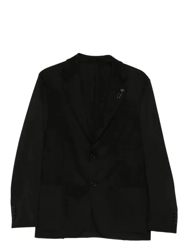 LARDINI Single-breasted Blazer - Black