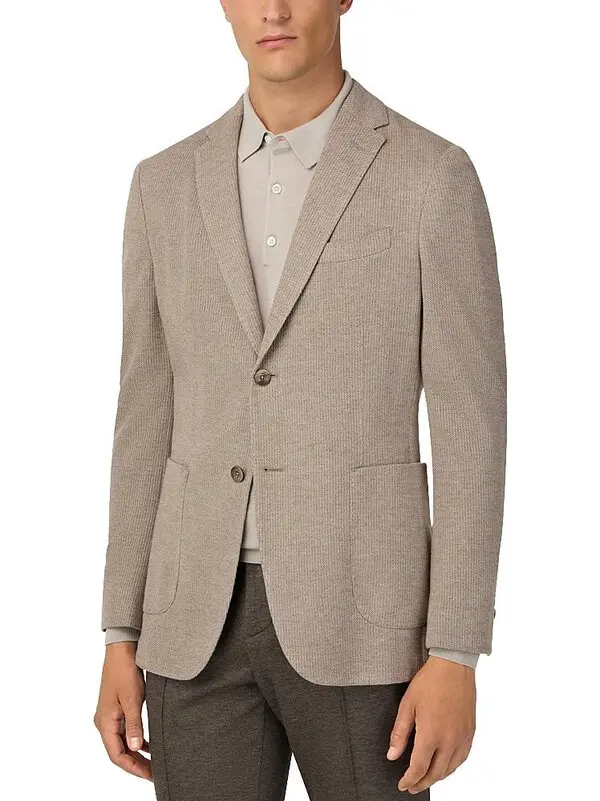 Boggi Milano Regular Fit Micro Texture Blazer - Taupe