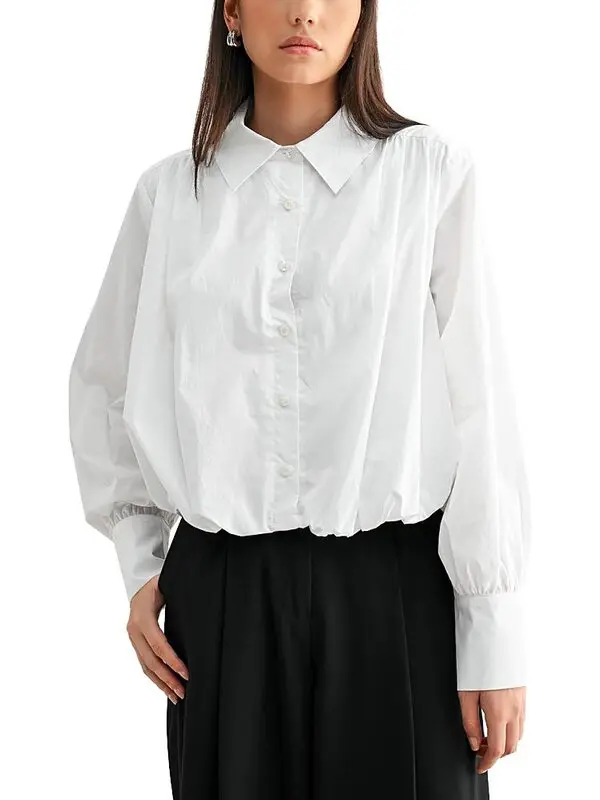 LUVEE Mable Bubble Long Sleeve Shirt - Off White