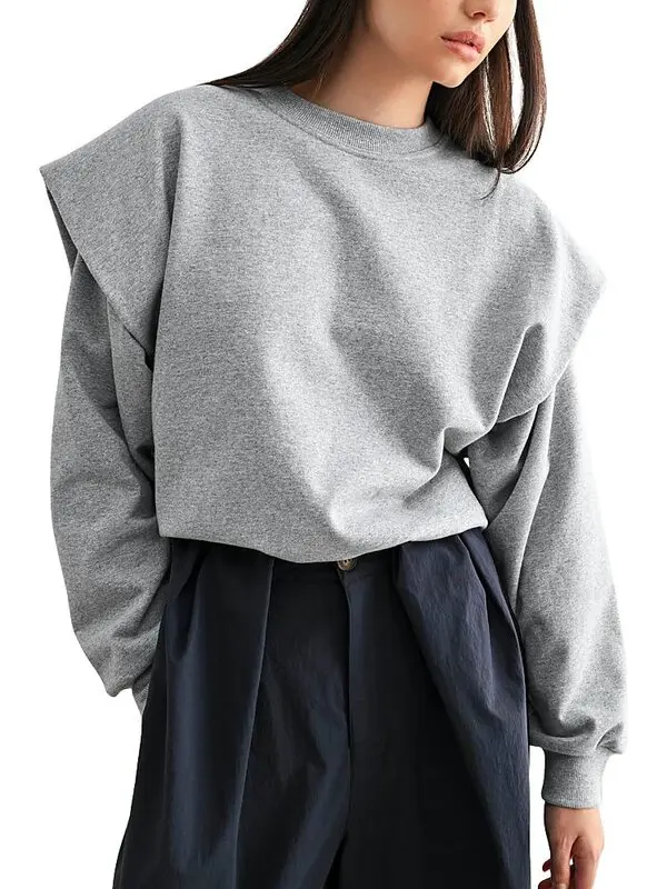 LUVEE Mable Heavyweight Sweatshirt - Heather Grey