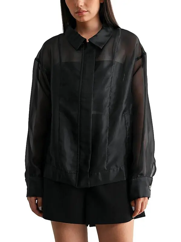 LUVEE Oversized Organza Jacket - Black
