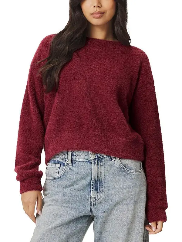 Splendid Fallon Fuzzy Crewneck - Cherry On Top