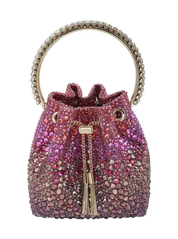 JIMMY CHOO Bon Bon Crystal Degrade Bucket Bag - Winterbloom/violet Orchid