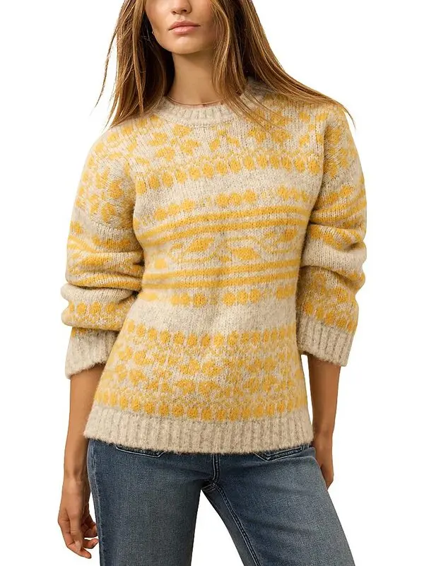 Faherty Brand Powder Peak Crewneck Boyfriend Sweater - Glacier Oat