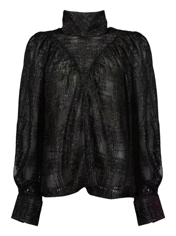 IRO PARIS Embellished Turtleneck Blouse - Black