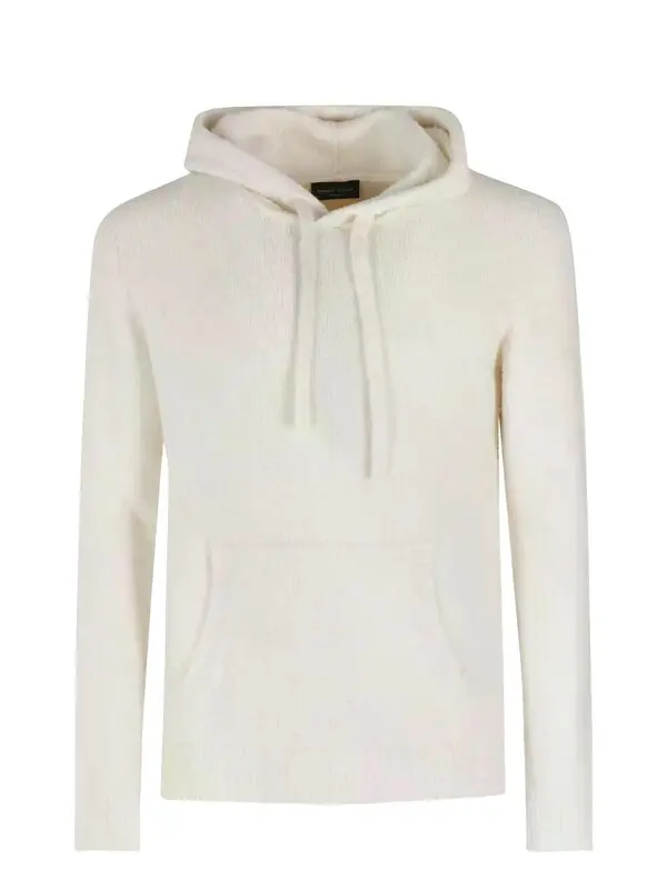 ROBERTO COLLINA Hooded Sweatshirt With Pocket - Neutrals