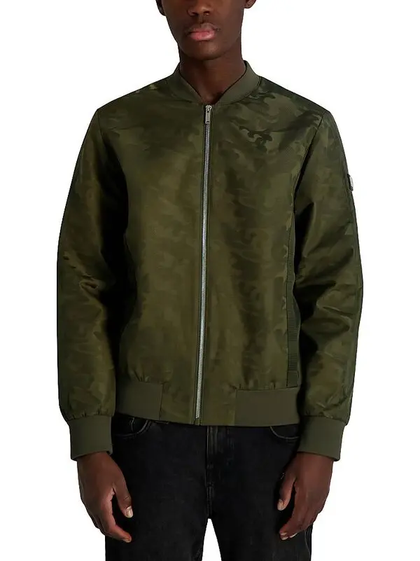 Karl Lagerfeld Paris Camo Bomber Jacket - Olive