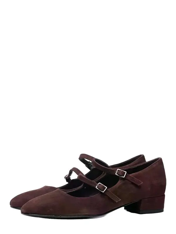POCHE PARIS Buckle-strap Block Heel Pumps - Brown