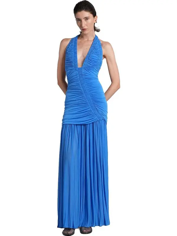 Christopher Esber Long Halterneck Dress - Blue