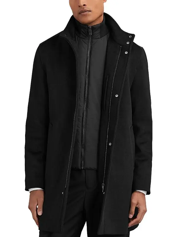 REISS Regular Fit Removable Vest Coat - Black