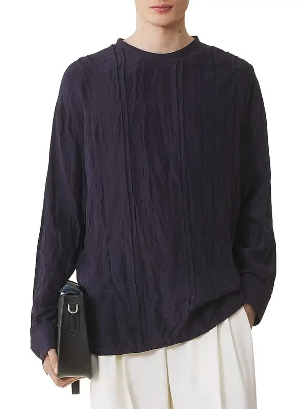 LANVIN Pleated Silk Top - Montana