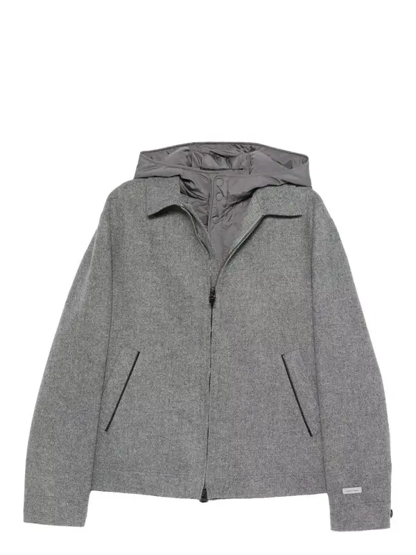 Canali Hooded Zip-up Jacket - Grey
