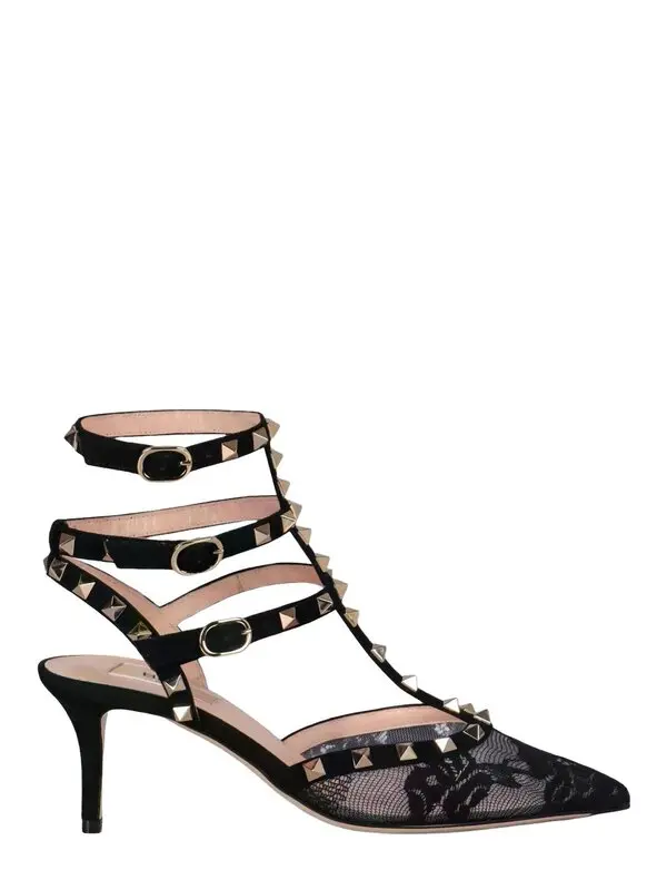 Valentino Garavani 65mm Rockstud Lace Stud Pumps - Black