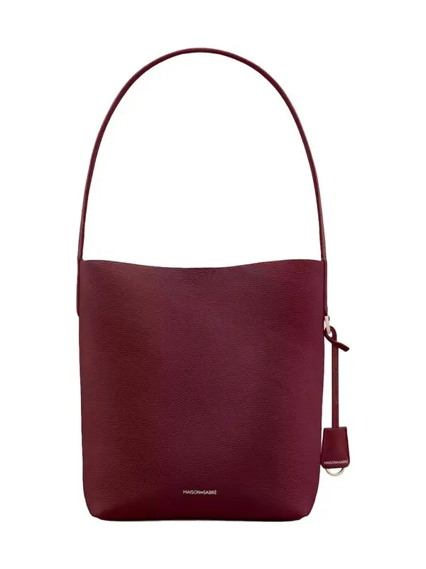 MAISON DE SABRE Leather Bucket Tote - Red
