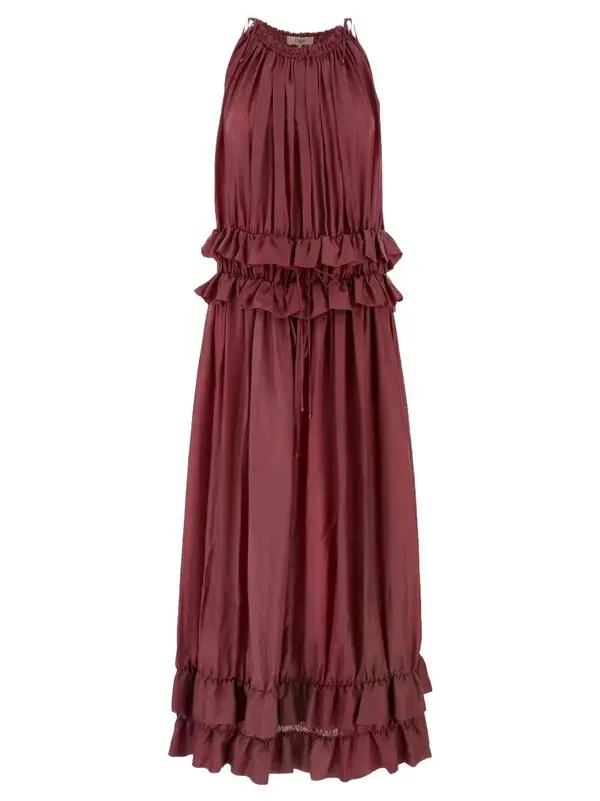 Chloé Ruffled-trims Midi Dress - Red