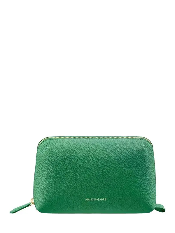 MAISON DE SABRE Pebbled Leather Tech Pouch - Green