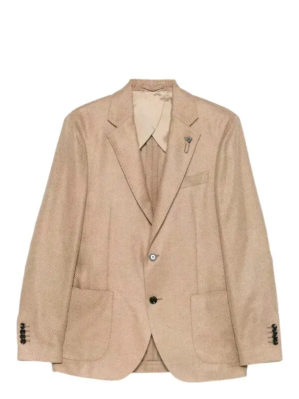 LARDINI Buttoned Panama Jacket - Neutrals