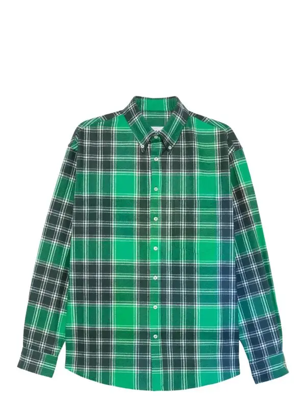 LC23 Plaid-pattern Pocket Shirt - Green