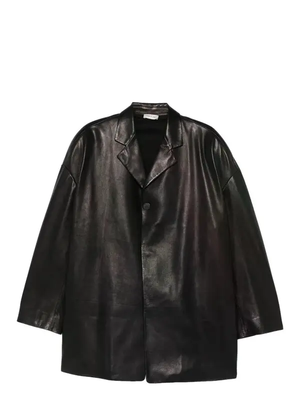 Fear Of God Button-up Leather Coat - Black