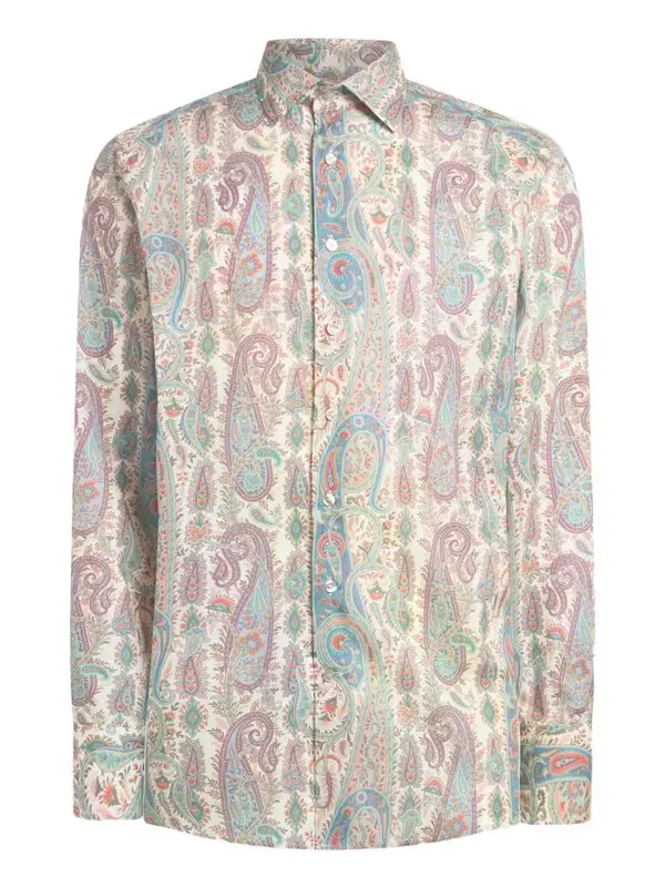 Etro Paisley Foliage Cotton Muslin Shirt - Neutrals