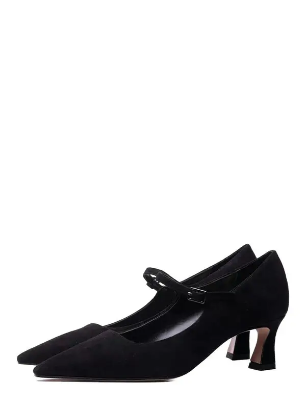 POCHE PARIS Buckle Strap Pumps - Black