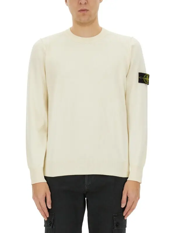 Stone Island Jersey With Logo - White