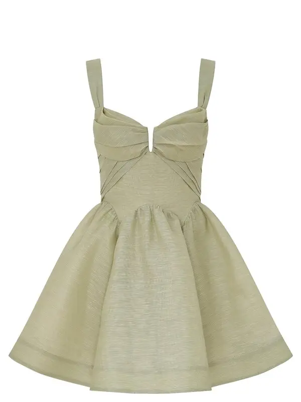 Zimmermann Mini "rebellion Drape" Dress - Green