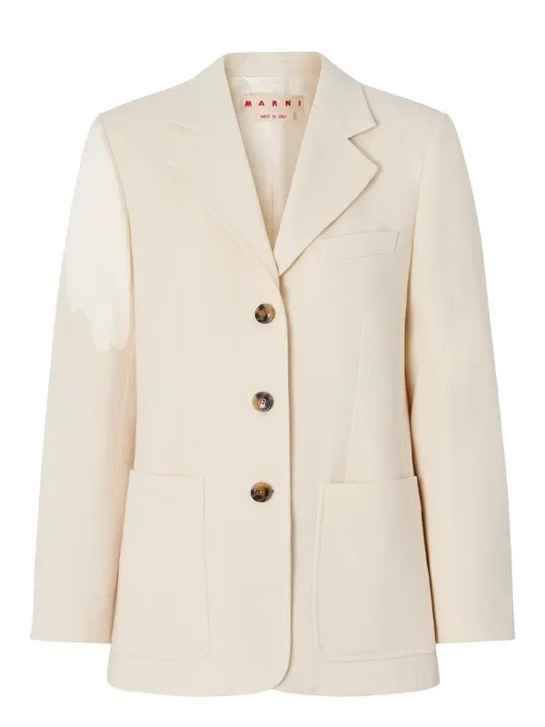 Marni Wool-crepe Blazer - Neutrals