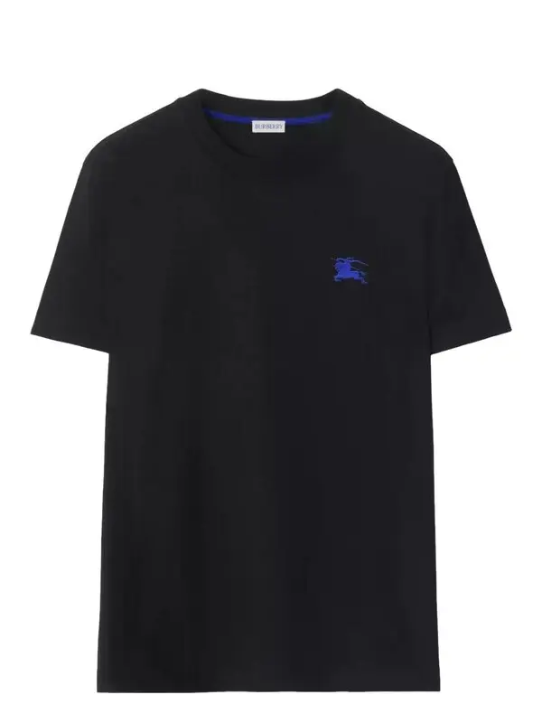 Burberry Equestrian Knight Cotton T-shirt - Black