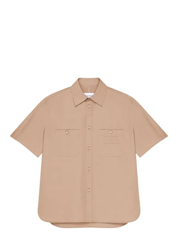 Givenchy Couture Seam Shirt In Cotton With Paris Patch - Beige