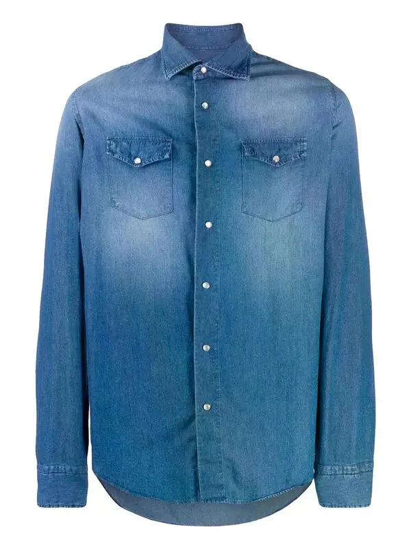 DELL'OGLIO Long-sleeve Denim Shirt - Blue