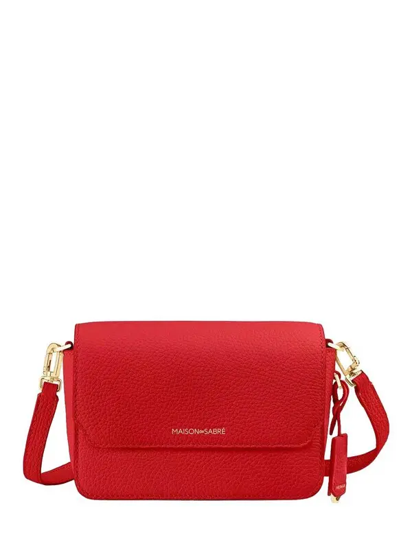 MAISON DE SABRE Mini Leather Flap Cross Body Bag - Red