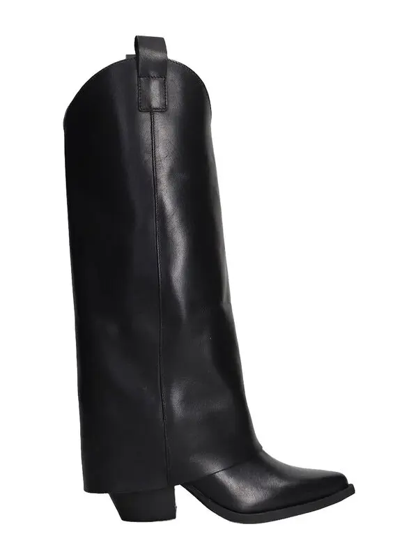 GISEL MOIRE Natasha Texan Boots - Black
