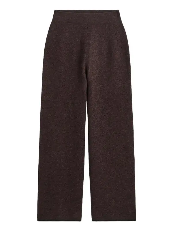 Cos Boiled Merino Wool Wide-leg Pants - Brown