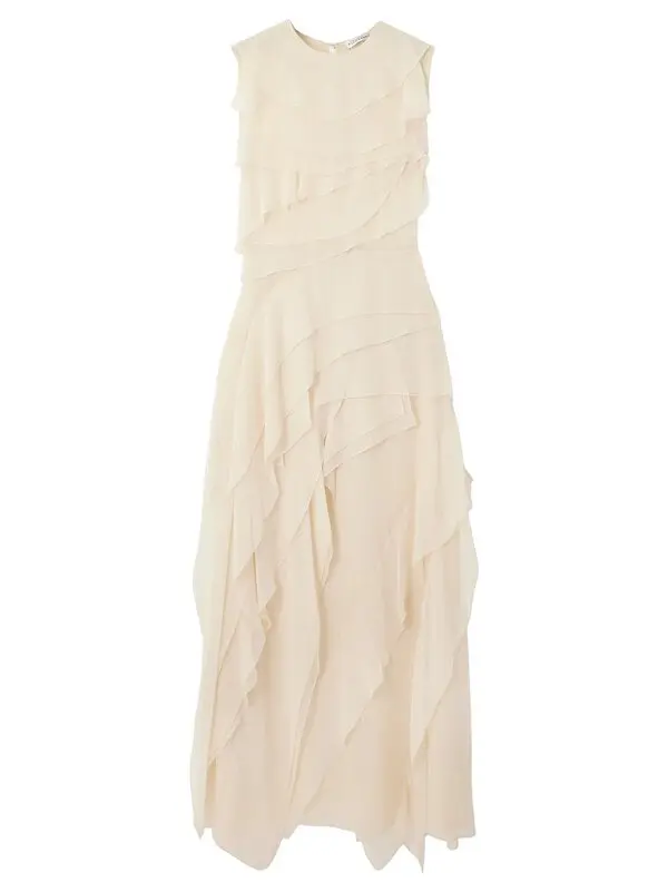 Altuzarra Gigi Ruffled Silk-chiffon Gown - Off-white