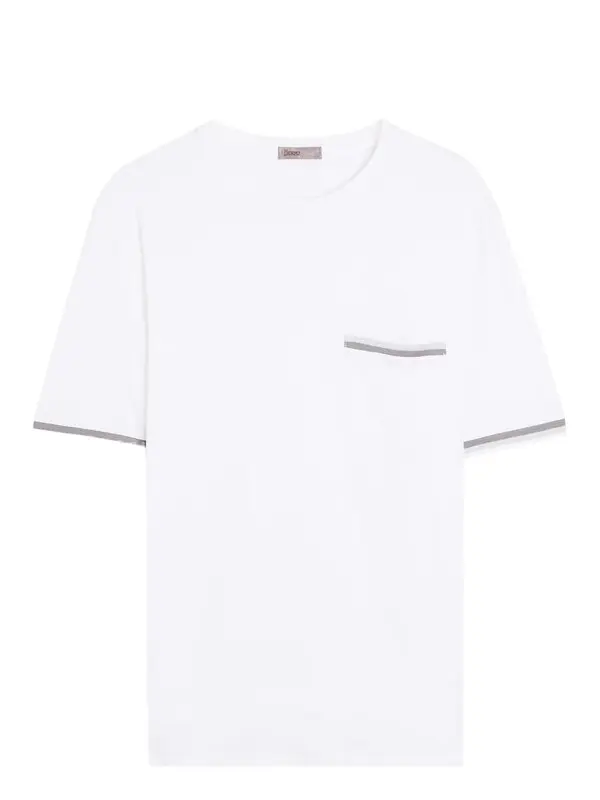 Herno Striped-trim Cotton T-shirt - White