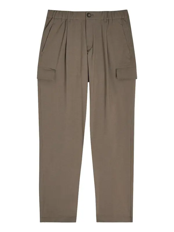 Herno Tapered-leg Nylon Cargo Trousers - Taupe