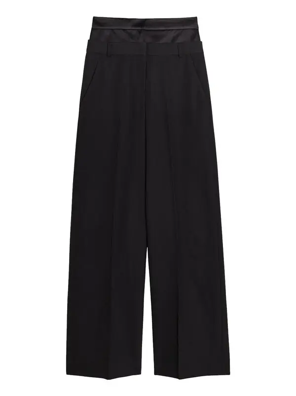 Erdem Layered Wide-leg Trousers - Black