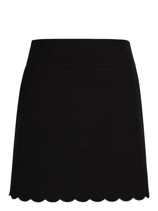 Chloé Scalloped Stretch-cotton Mini Skirt - Black