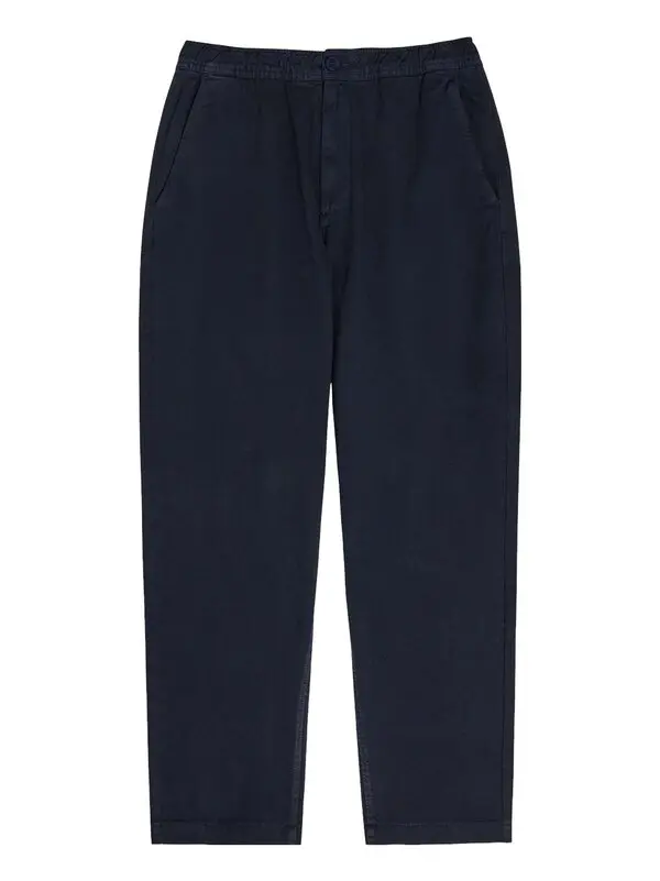 WAX LONDON Tapered Cotton-twill Trousers - Navy