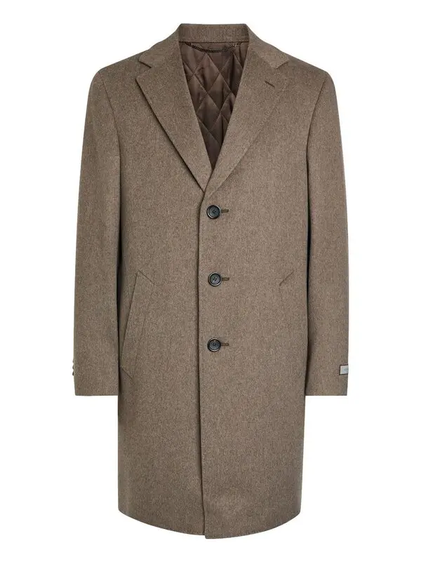Canali Wool Trench Coat - Brown