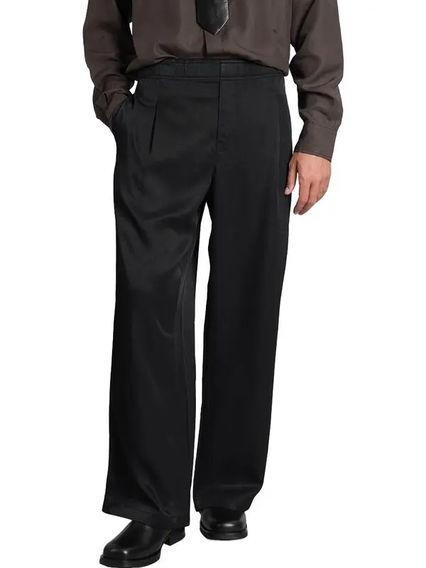Our Legacy Wide Leg Viscose Pants - Black