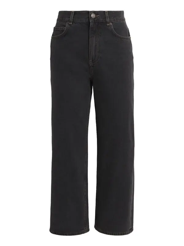 ME+EM Cropped Straight Leg Jeans - Black