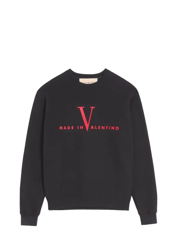 Valentino Garavani Cotton Made In Logo Sweatshirt - Black