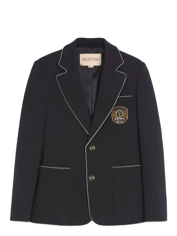Valentino Garavani Virgin Wool Crest Blazer - Black