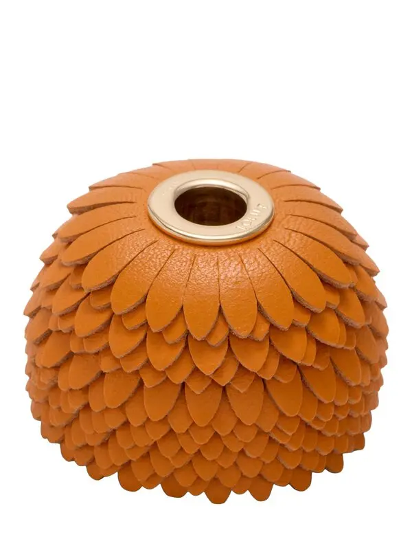 Loewe Leather Flower Dice Bag Charm - Orange