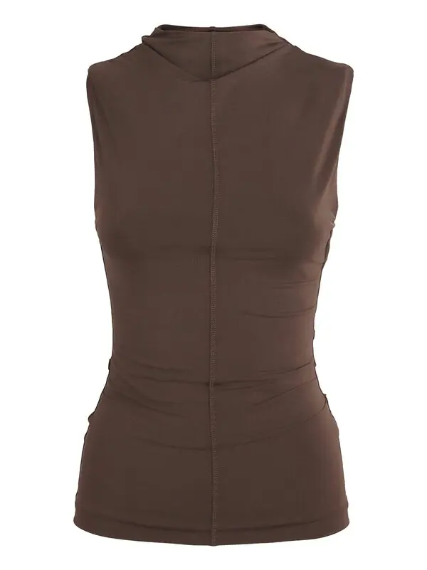 SIR. Sleeveless High Neck Top - Brown