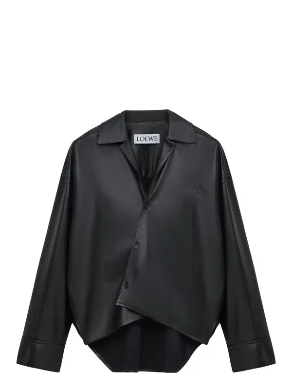 Loewe Nappa Lambskin Draped Shirt - Black