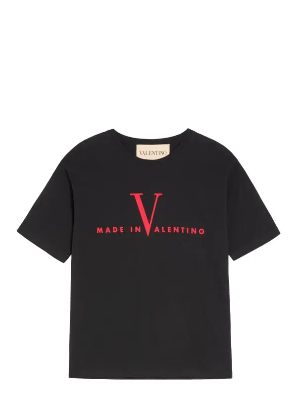 Valentino Garavani Cotton Made In Logo T-shirt - Black